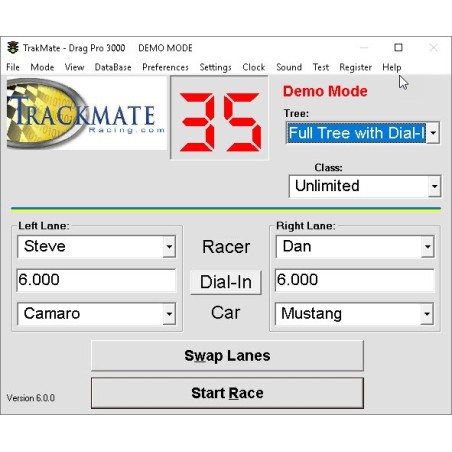 Count down clock to start race
