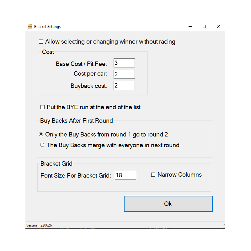 copy of Bracket Racing Addon